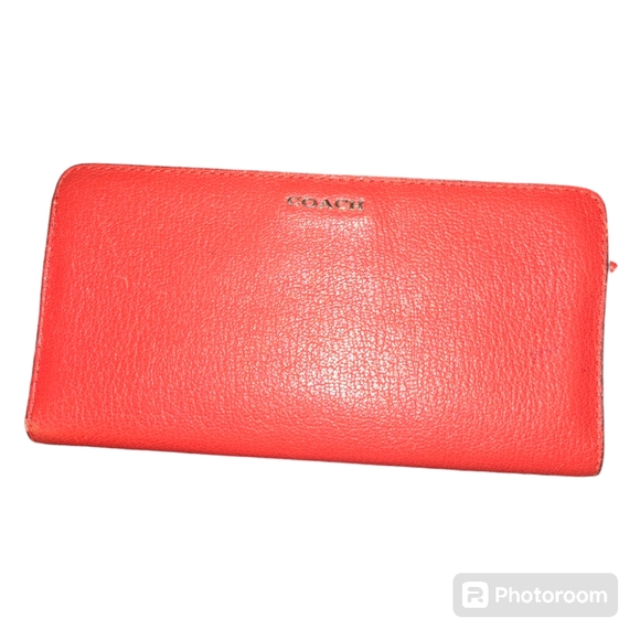 Coach | Bags | Coach Orange Long Wallet | Poshmark